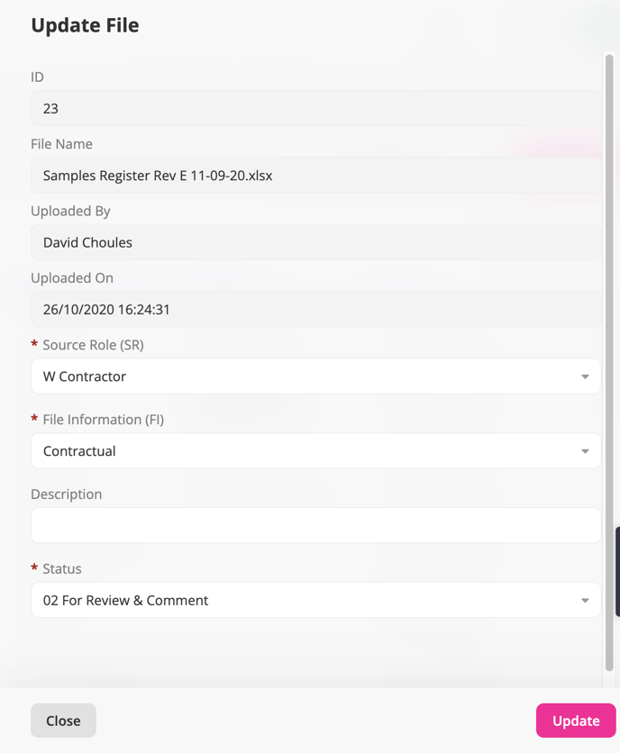 How to update a file's custom field values
